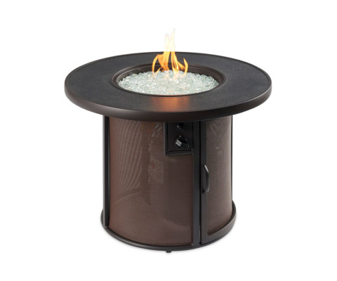 Brown Stonefire Round Gas Fire Pit Table - COALWAY